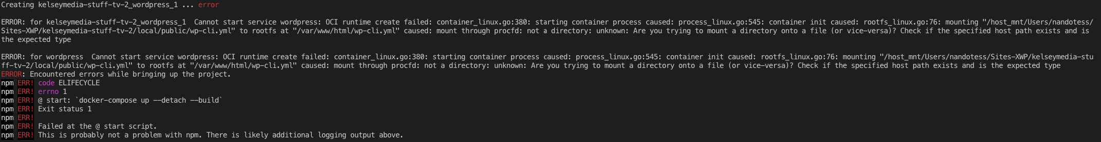 Error: Cannot start service wordpress · Issue #116 · xwp/vip-site ...