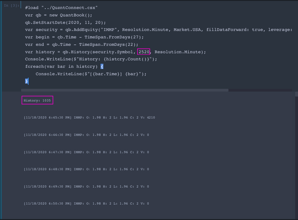History not returning requested number of bars/periods, when trade data is partially unavailable ...