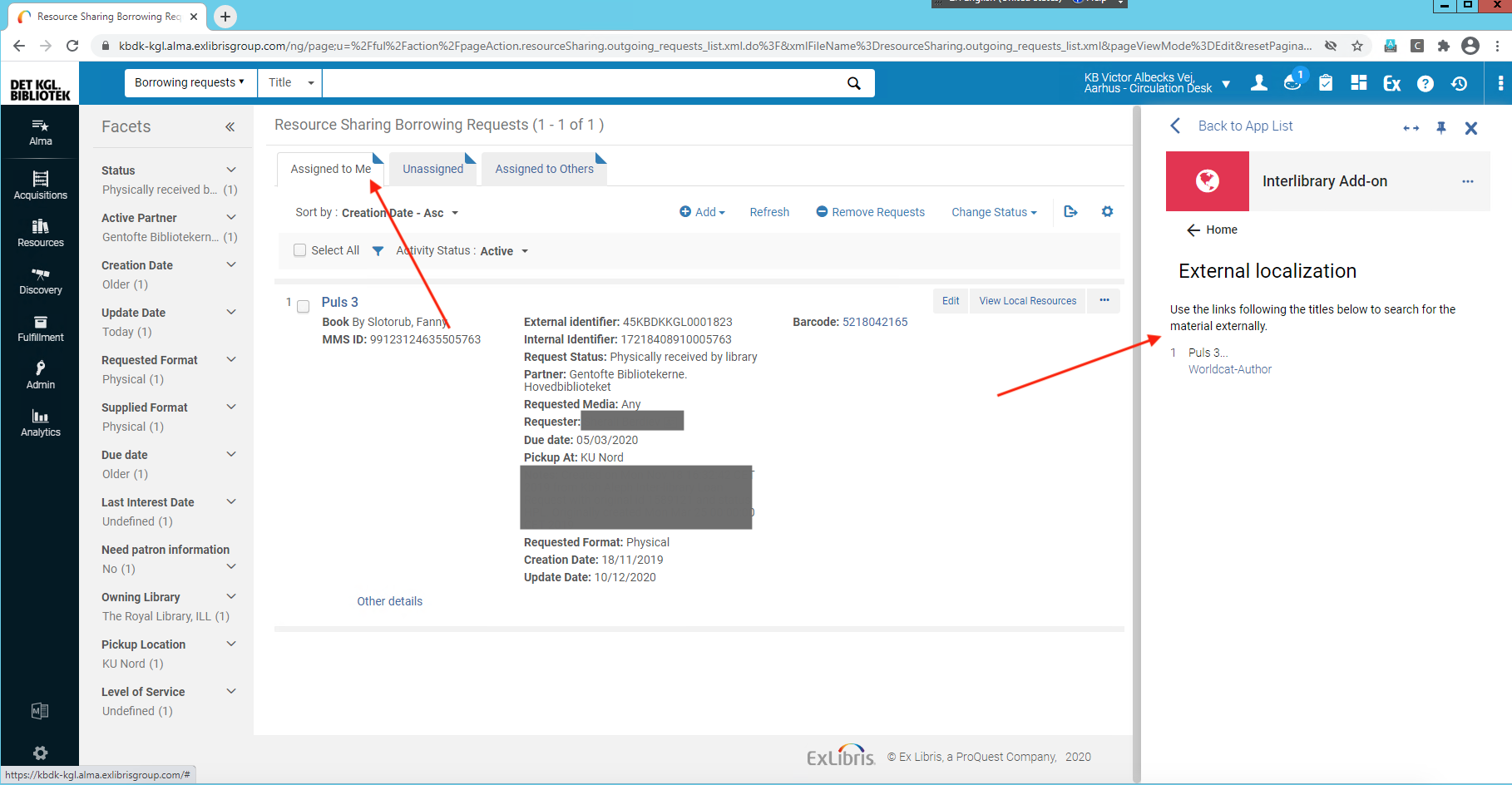 Borrowing Requests not showing in "Assigned to me" - works locally · Issue #9 · kb-dk/alma_cloud ...