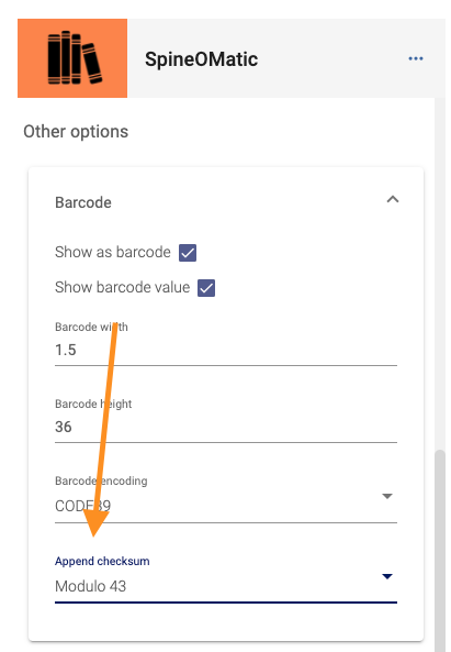 Code39 - Modulo 43 Checksum digit enhancement · Issue #45 · ExLibrisGroup/spineomatic-cloudapp ...