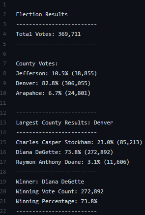 GitHub - weyenic12/Election-Analysis: Using Python to analyze votes and ...