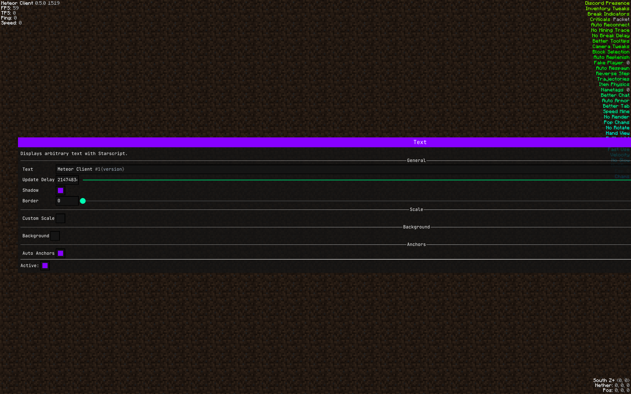 [Bug] Hud Element Weirdness · Issue #2476 · MeteorDevelopment/meteor-client · GitHub