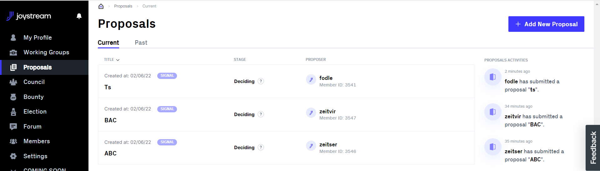 Sorting of proposals · Issue #2294 · Joystream/pioneer · GitHub