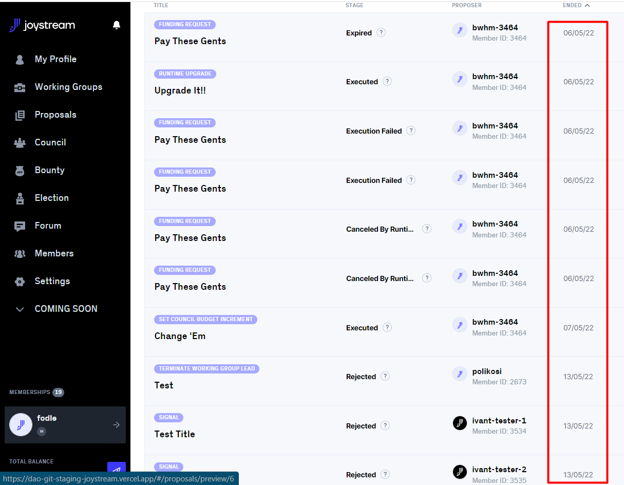 Sorting of proposals · Issue #2294 · Joystream/pioneer · GitHub