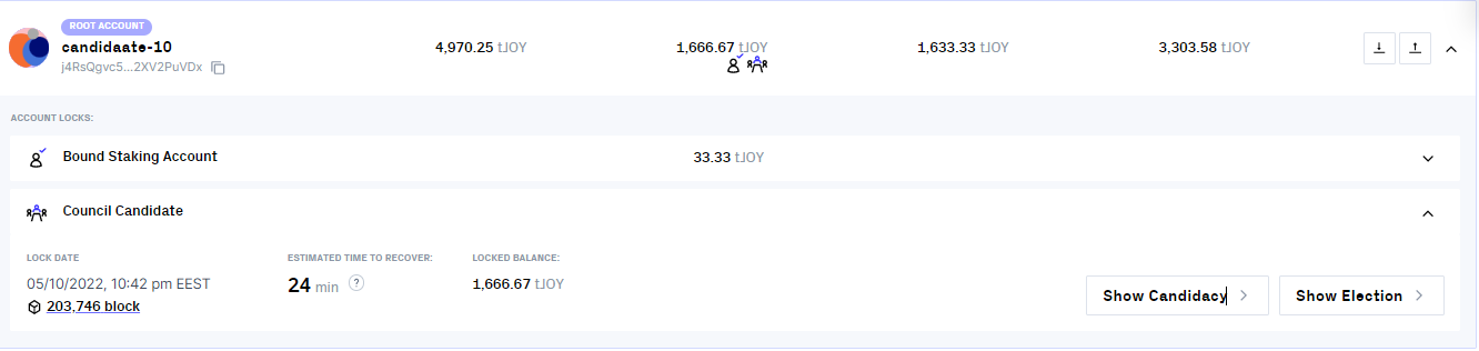 Show ETA on council candidate · Issue #3619 · Joystream/pioneer · GitHub