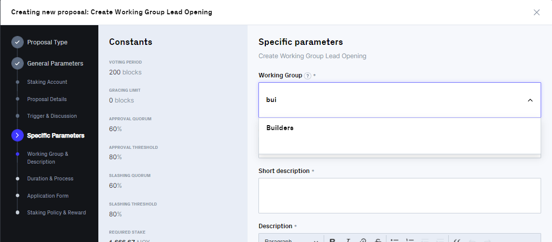 Creating new proposal > Specific parameters > search in the "Working Group" field · Issue #3661 ...