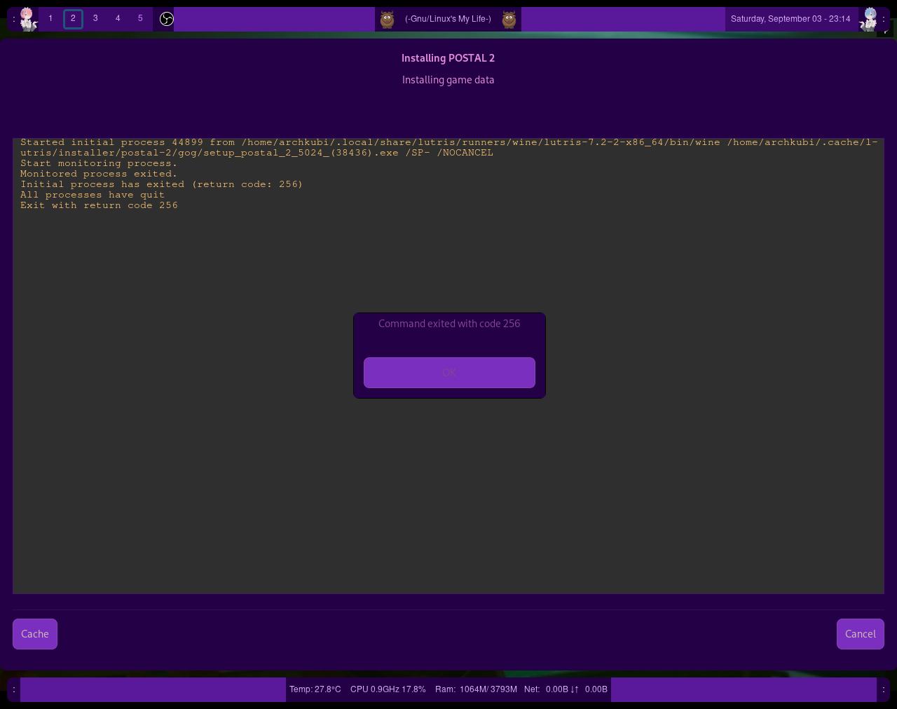 My Life Is Return Code 256 Issue 4475 Lutris lutris GitHub