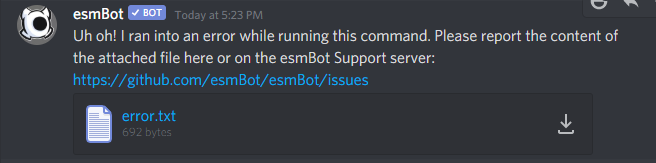 commands are not working for gifs · Issue #75 · esmBot/esmBot · GitHub
