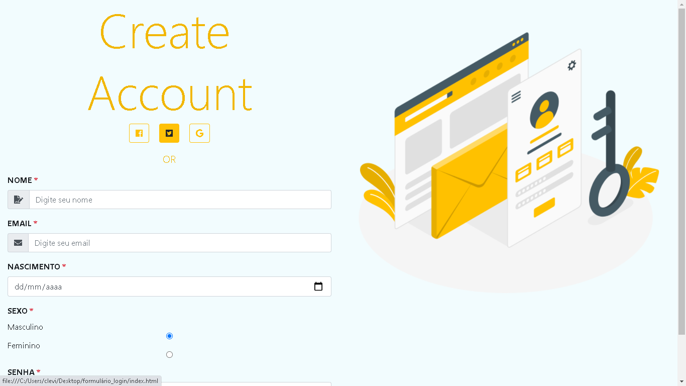 GitHub - CLEVERSON-RESENDE/formul-rio-cadastro: Formulário de cadastro ...