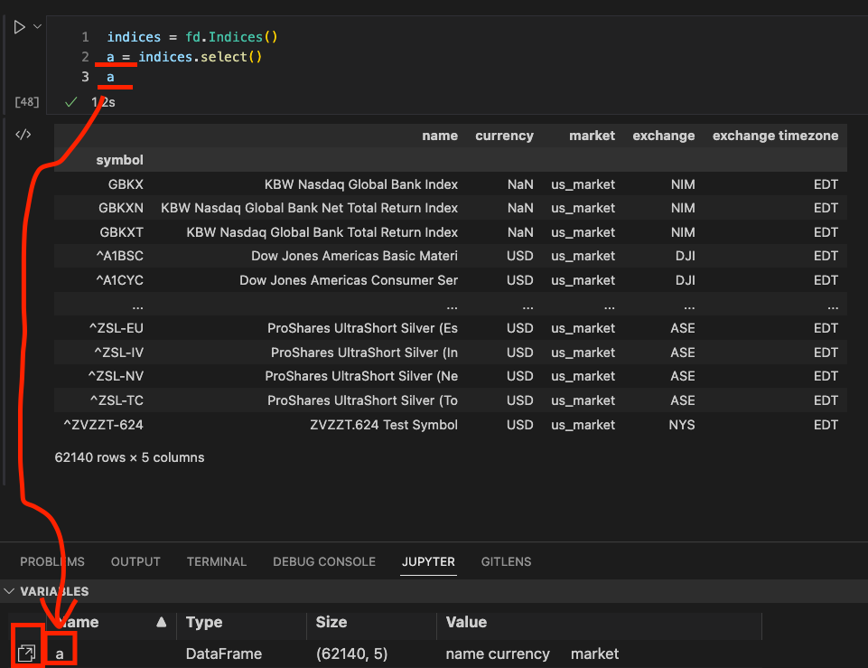 Put A Button At The Bottom Of Jupyter Cells Which Lets You Open Data Viewer For The Result