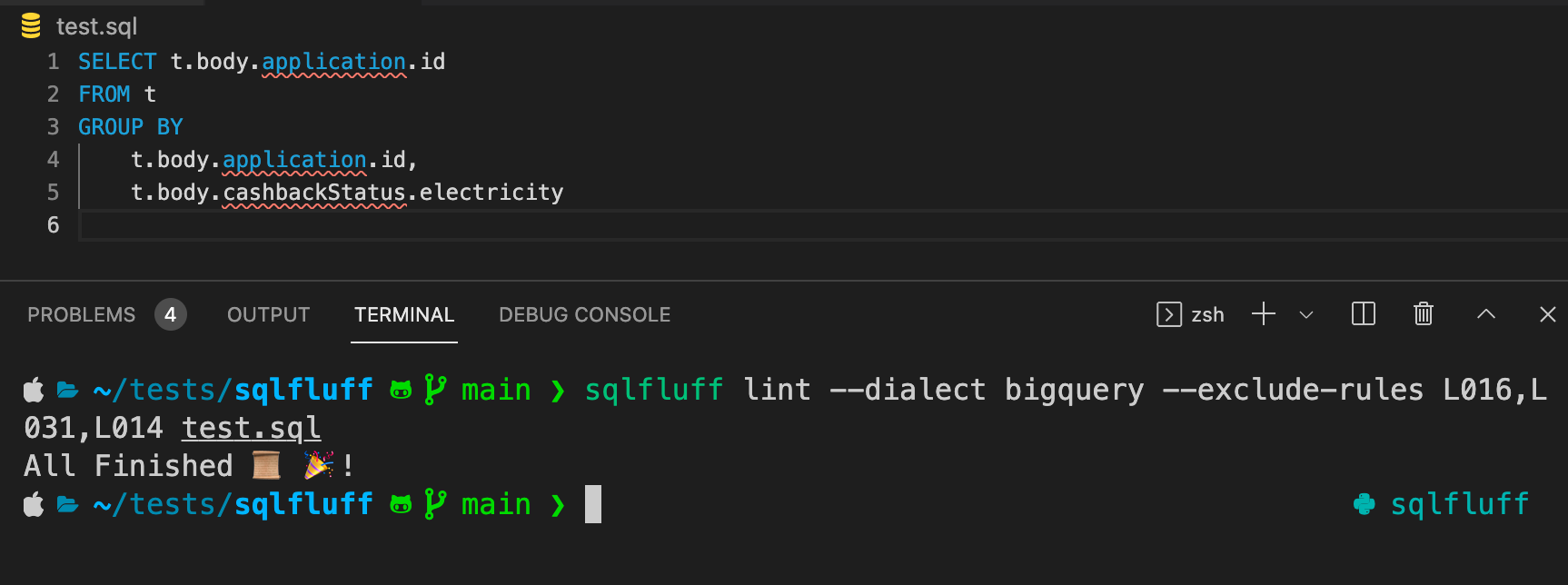 Error: "pop from an empty set" · Issue #1981 · sqlfluff/sqlfluff · GitHub