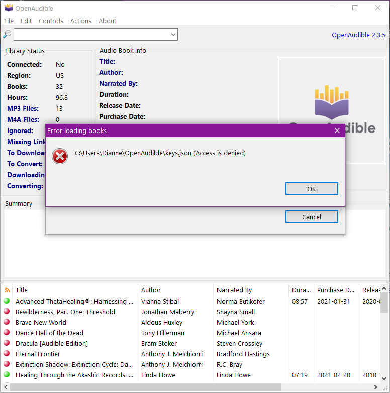 Access denied but license good · Issue #586 · openaudible/openaudible · GitHub
