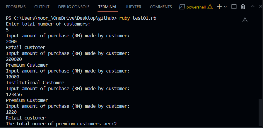 Github Noorulain Dev Premium Customers This Program Counts The Total Number Of Customers That