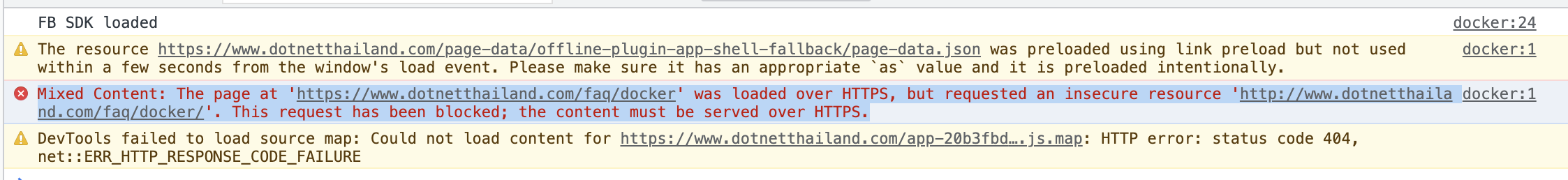 Mixed Content on faq/docker · Issue #136 · dotnetthailand/dotnetthailand.github.io · GitHub