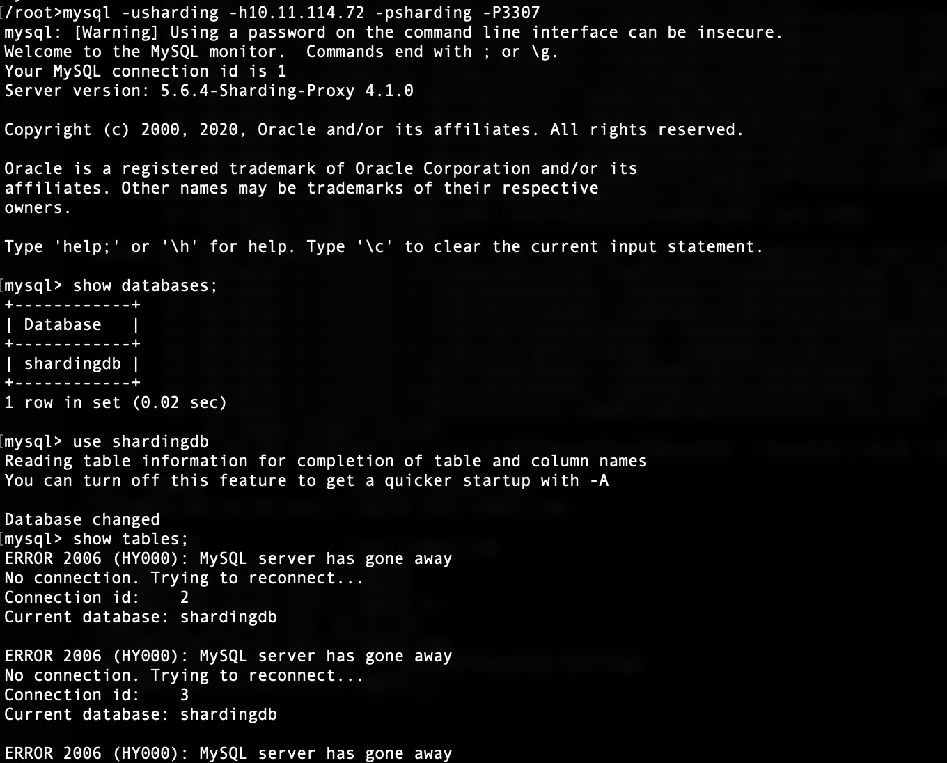 mysql client lost connection to sharding-proxy · Issue #6685 · apache/shardingsphere · GitHub