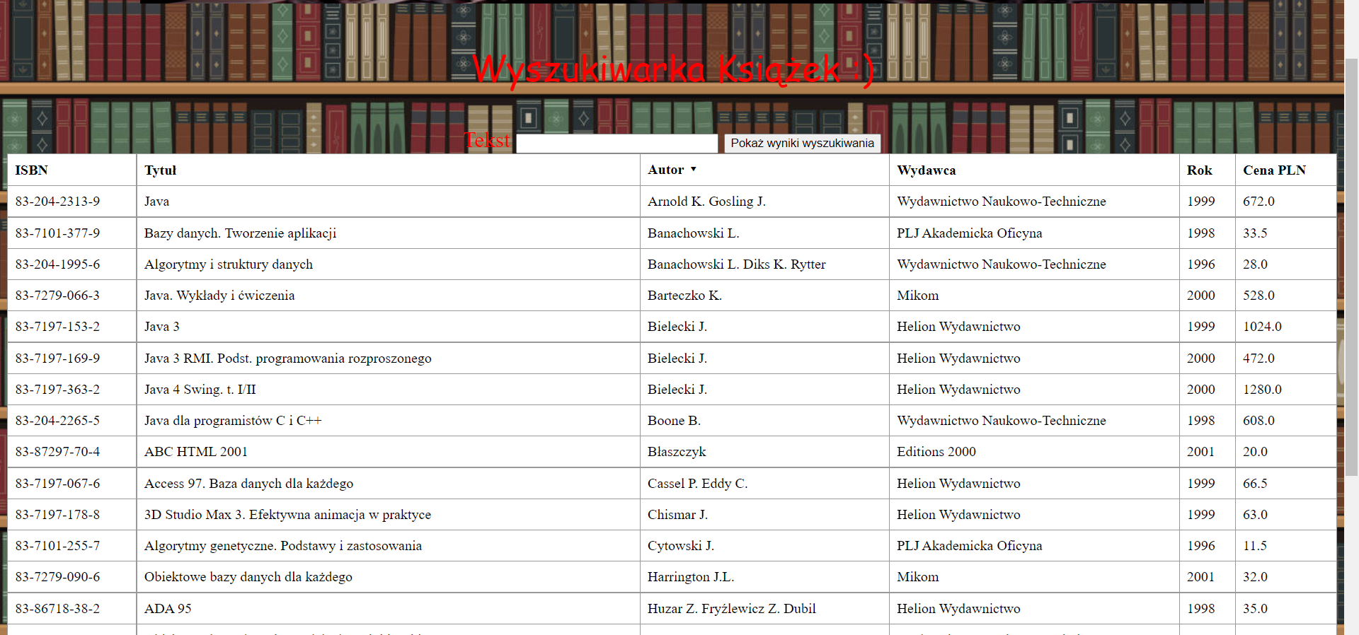 GitHub - RomanczykMichal/simple-library: Java 8 Servlets, Tomcat and Apache Derby DB combined to ...