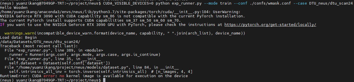 CUDA error: no kernel image is available for execution on the device · Issue #100 · Totoro97 ...