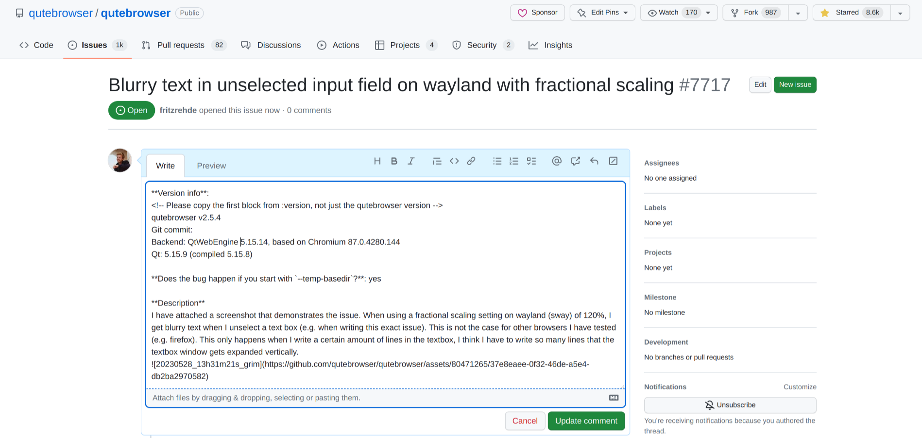 Blurry text in unselected input field on wayland with fractional scaling · Issue #7717 ...