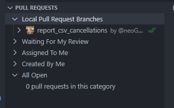 Pull request incorrectly associated with "main" in "Local Pull Request ...