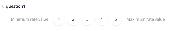 Minimum and maximum rate value descriptions on rating questions ...