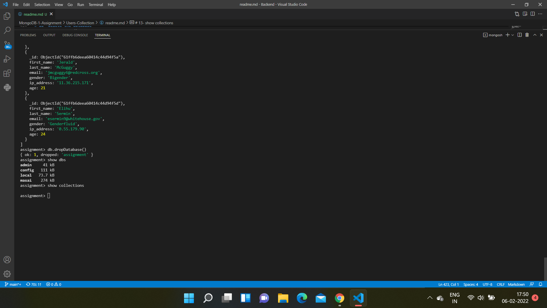 GitHub - Satyamall/Backend-MongoDB-1-Users-Collection