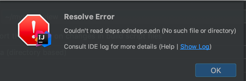 Unable to import project from deps - deps.edndeps.edn · Issue #2238 · cursive-ide/cursive · GitHub