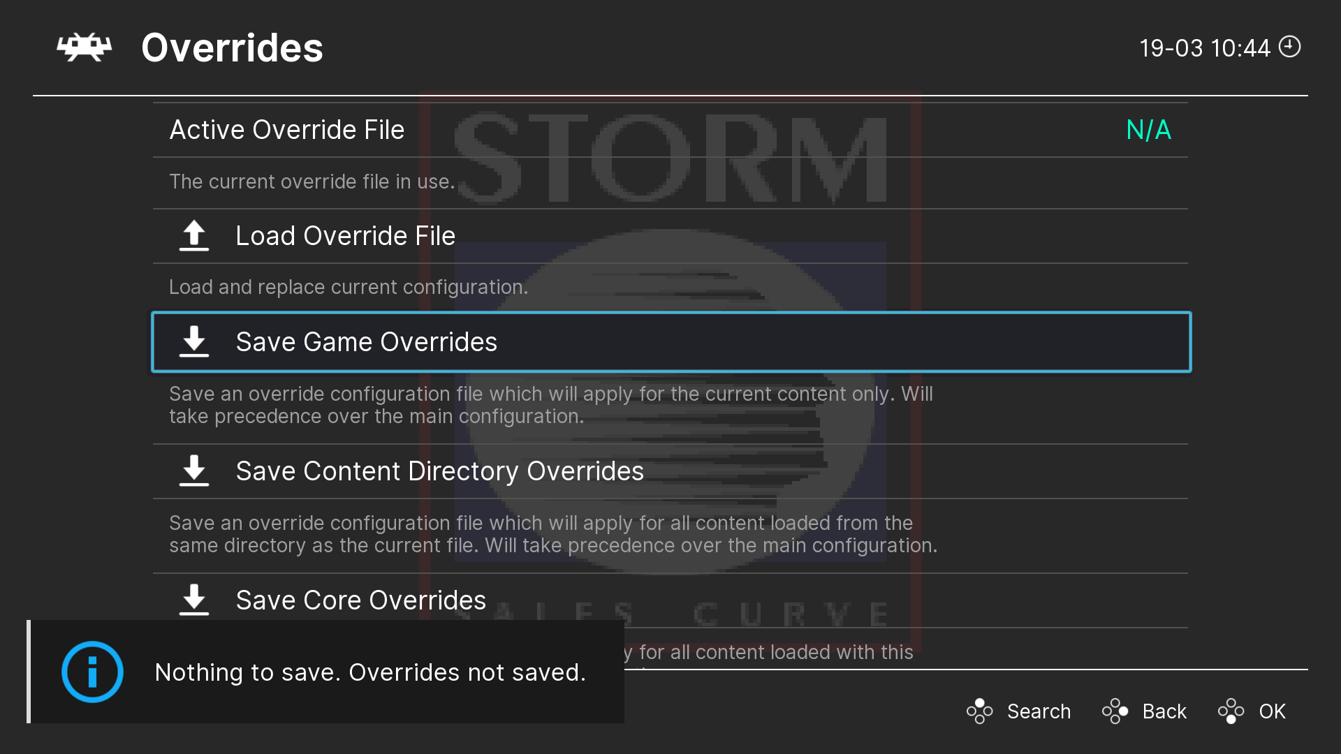 [BUG] Cannot save game/core overrides · Issue #15107 · libretro/RetroArch · GitHub