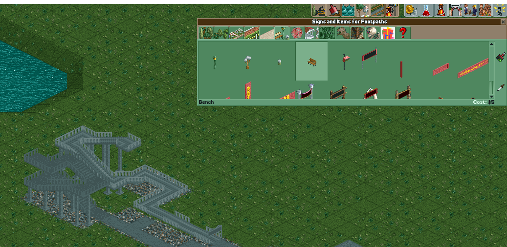 Highlight path issues does not show railings on paths with a bench, lamp, or queue line TV ...