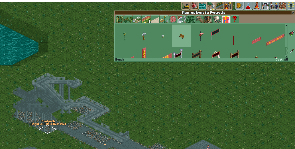 Highlight path issues does not show railings on paths with a bench, lamp, or queue line TV ...