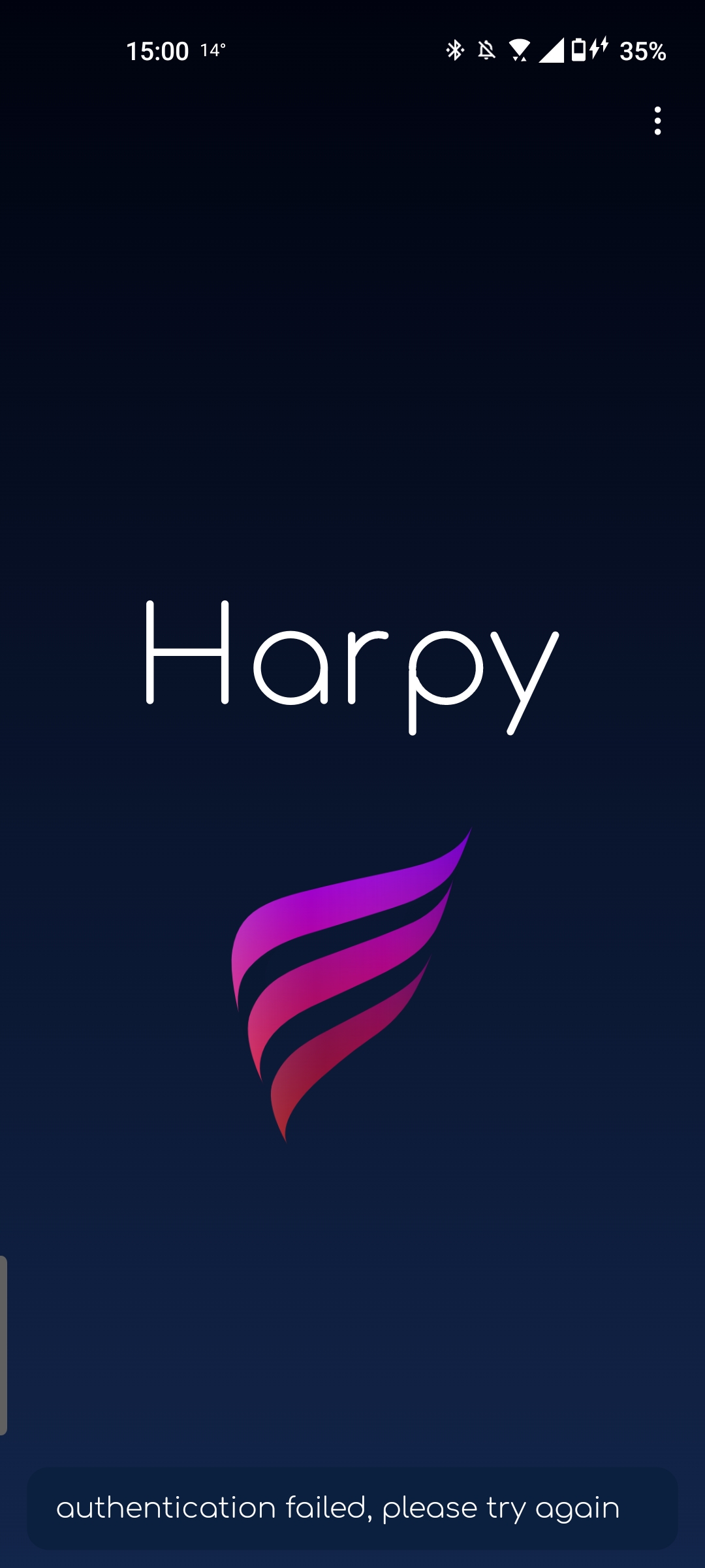 Authentication failed · Issue #887 · robertodoering/harpy · GitHub