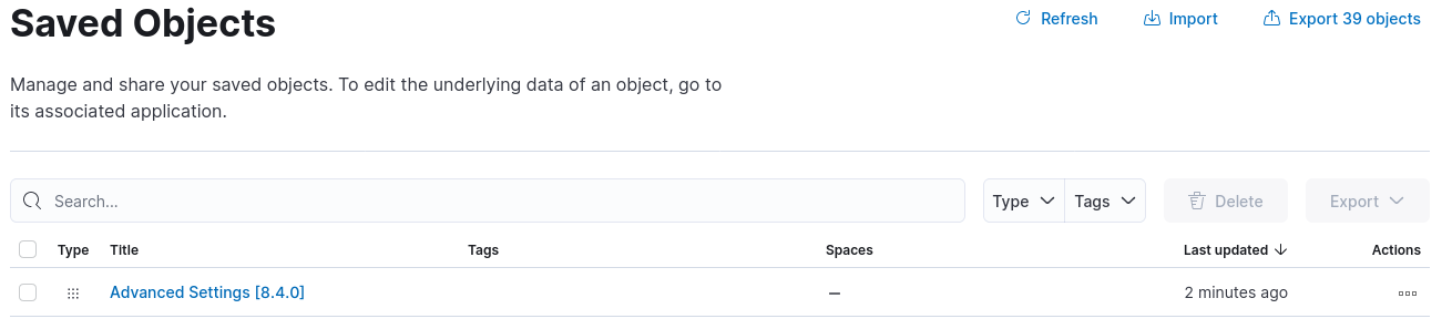 Configure Advanced Settings Using Import Object Api Does Not Work · Issue 146865 · Elastic 8676