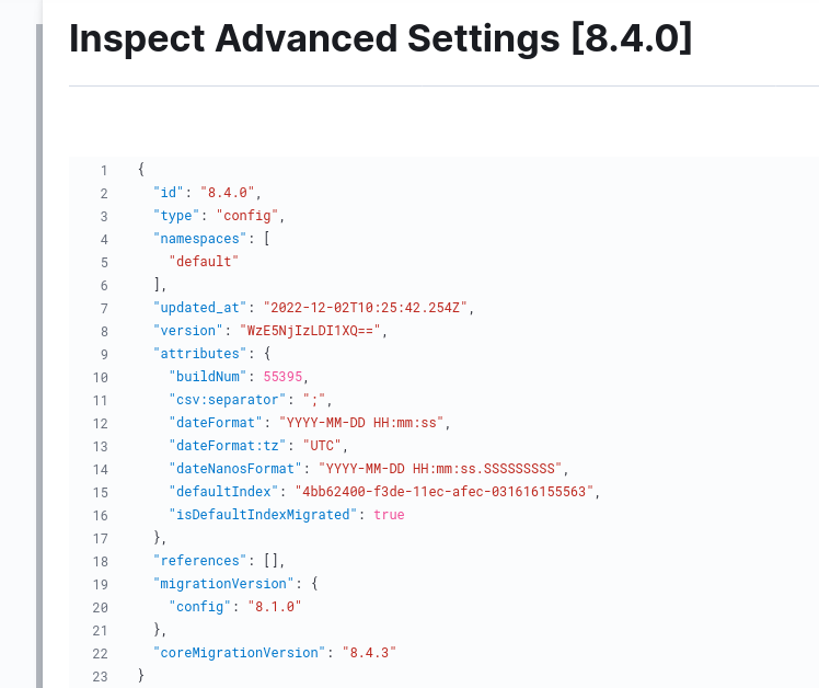 Configure 'advanced settings' using import object api does not work. · Issue #146865 · elastic ...