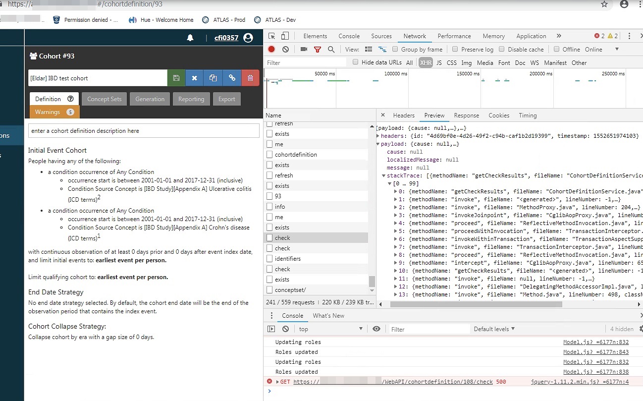 Check method for cohort defenition is returning 500 status · Issue #973 · OHDSI/WebAPI · GitHub