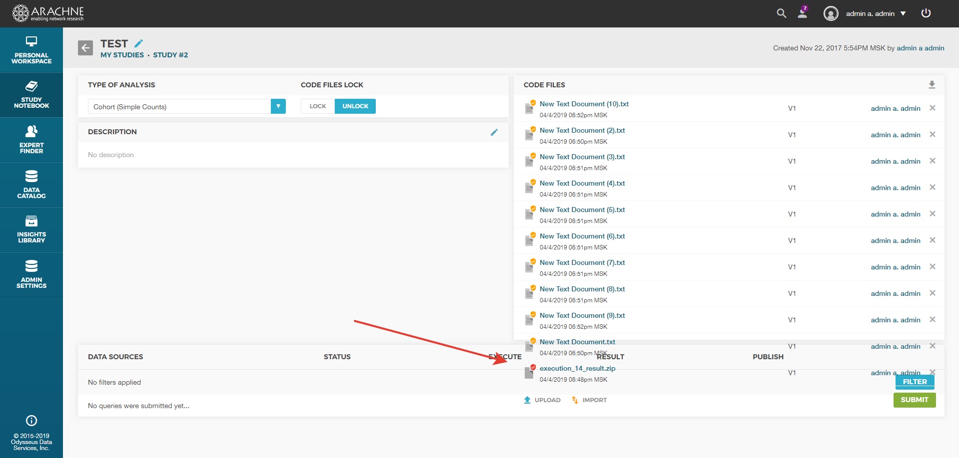 Issue with code files list in study · Issue #615 · OHDSI/ArachneUI · GitHub