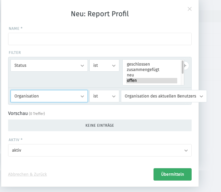 Broken UI - Create Reporting profile · Issue #3499 · zammad/zammad · GitHub