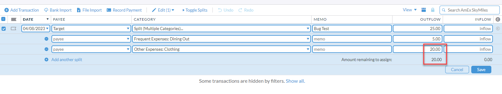 [BUG] Auto-filled Value in Split Transaction Not Recognized · Issue #3090 · toolkit-for-ynab ...
