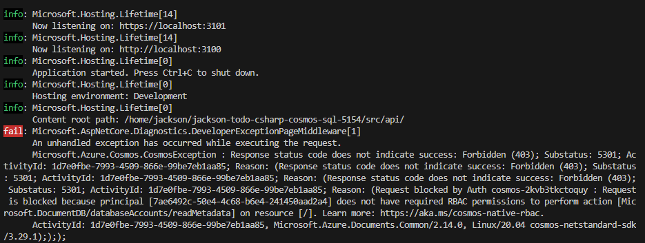 Devcontainer Api Dotnet Run Task Failed In The Vscode · Issue 1101 · Azureazure Dev · Github