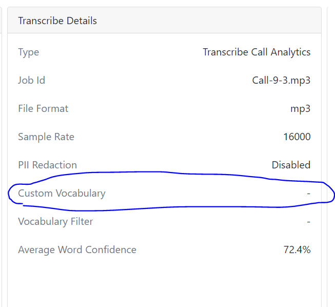 Custom vocabulary not added correctly · Issue #171 · aws-samples/amazon-transcribe-post-call ...