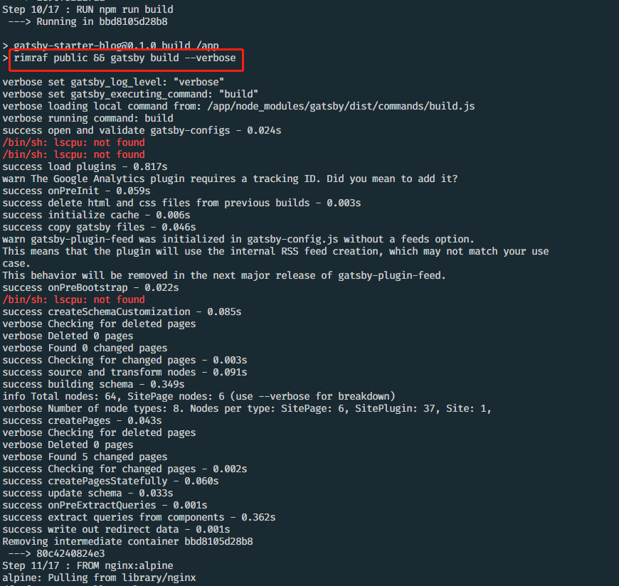 Segfault inside Docker container without output missing Sharp packages · Issue #27552 · gatsbyjs ...