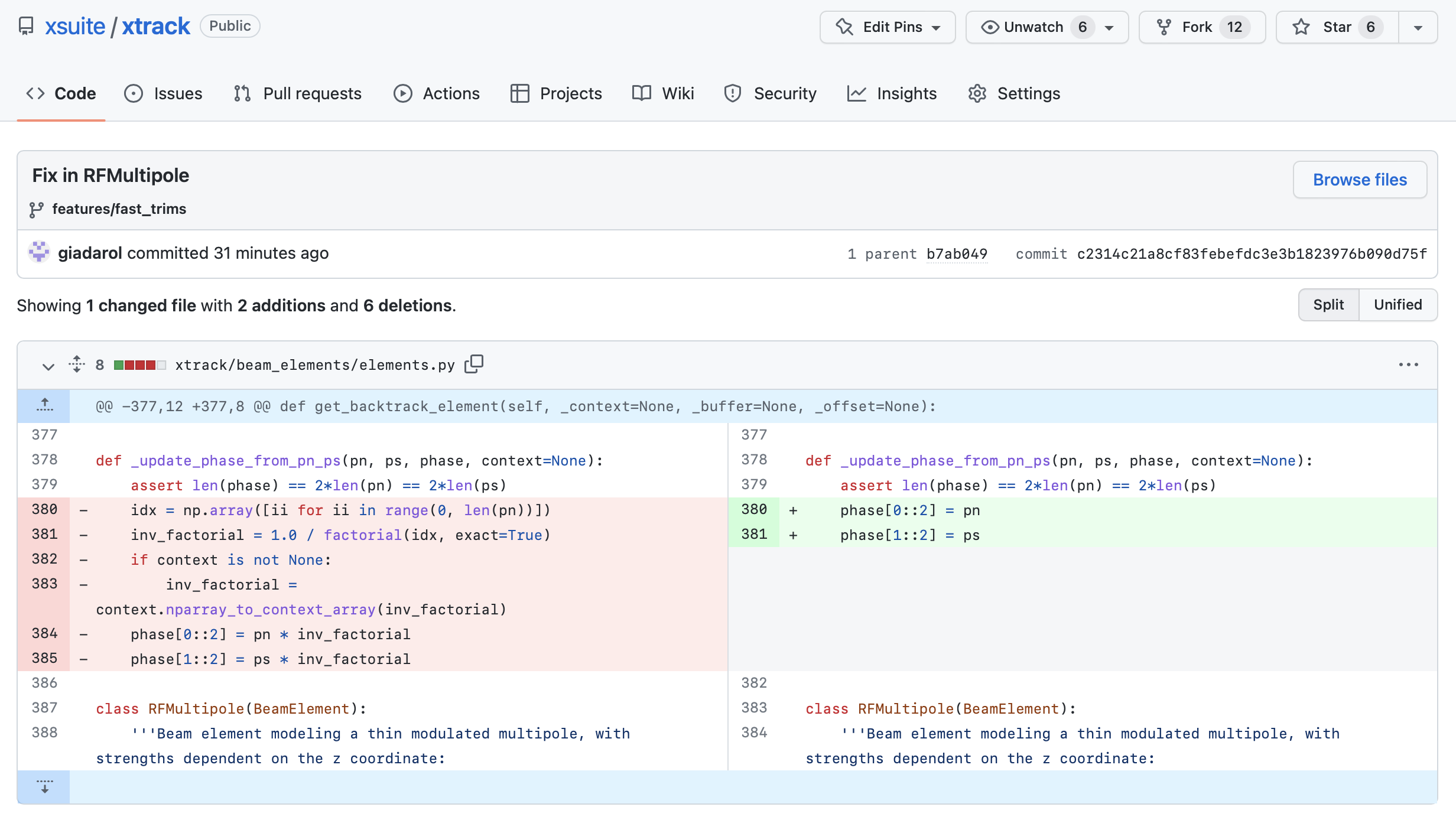 Update function for crab cavity phase is wrong for non-dipole multipoles · Issue #137 · xsuite ...