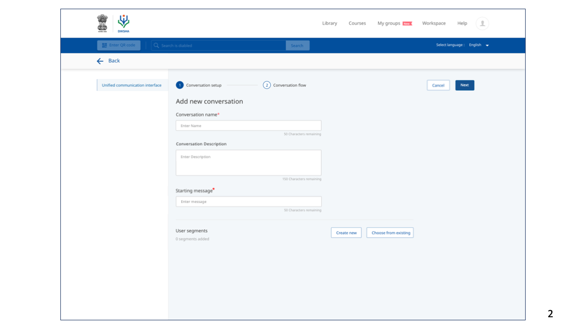 4 Conversation Setup Screen · Issue 16 · Samagra Commsuci Console · Github 