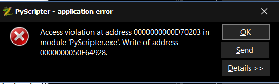 App launch, Run, and Misc errors · Issue #1105 · pyscripter/pyscripter · GitHub