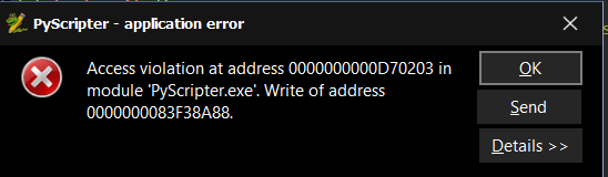 App launch, Run, and Misc errors · Issue #1105 · pyscripter/pyscripter · GitHub