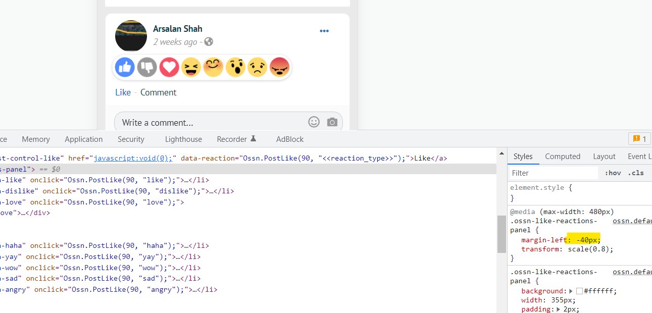 [B] wrong adjustmment of ossn-like-reactions-panel in mobile view · Issue #2189 · opensource ...