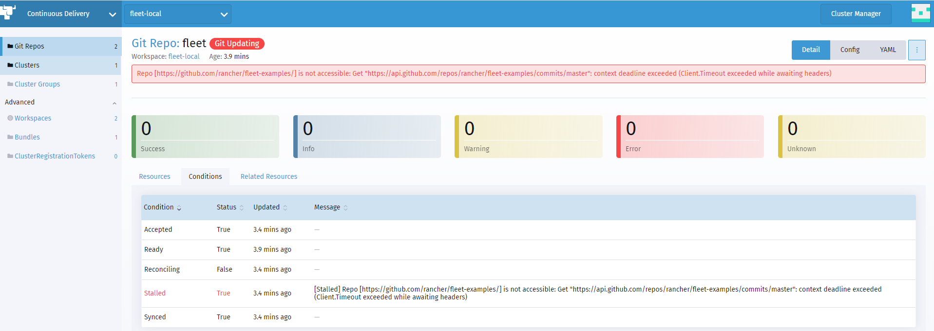 Rancher Fleet Create Git Repo Failed With Context Deadline Exceeded Clienttimeout Exceeded