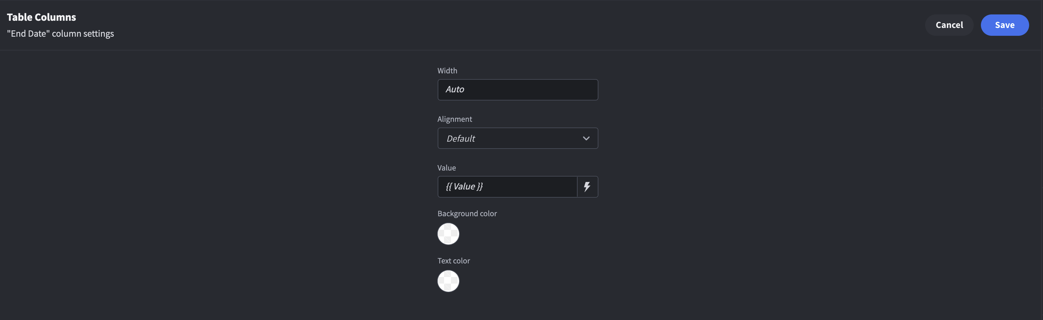 [Builder] - [ Table Columns Editor ] - Make text and background color, bindable. · Issue #11522 ...