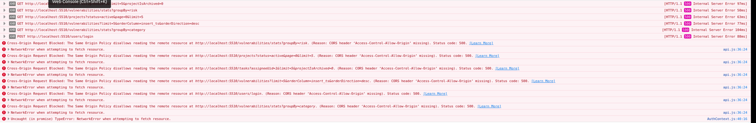 CORS policy error · Issue #130 · reconmap/reconmap · GitHub
