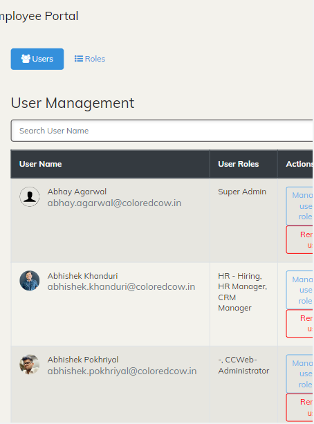 Make User Management Module responsive · Issue #2481 · ColoredCow/portal · GitHub