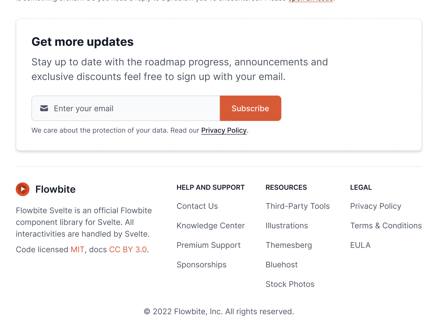 Add Newsletter Section At The End Of Each Doc Page · Issue 667 · Themesberg Flowbite Svelte