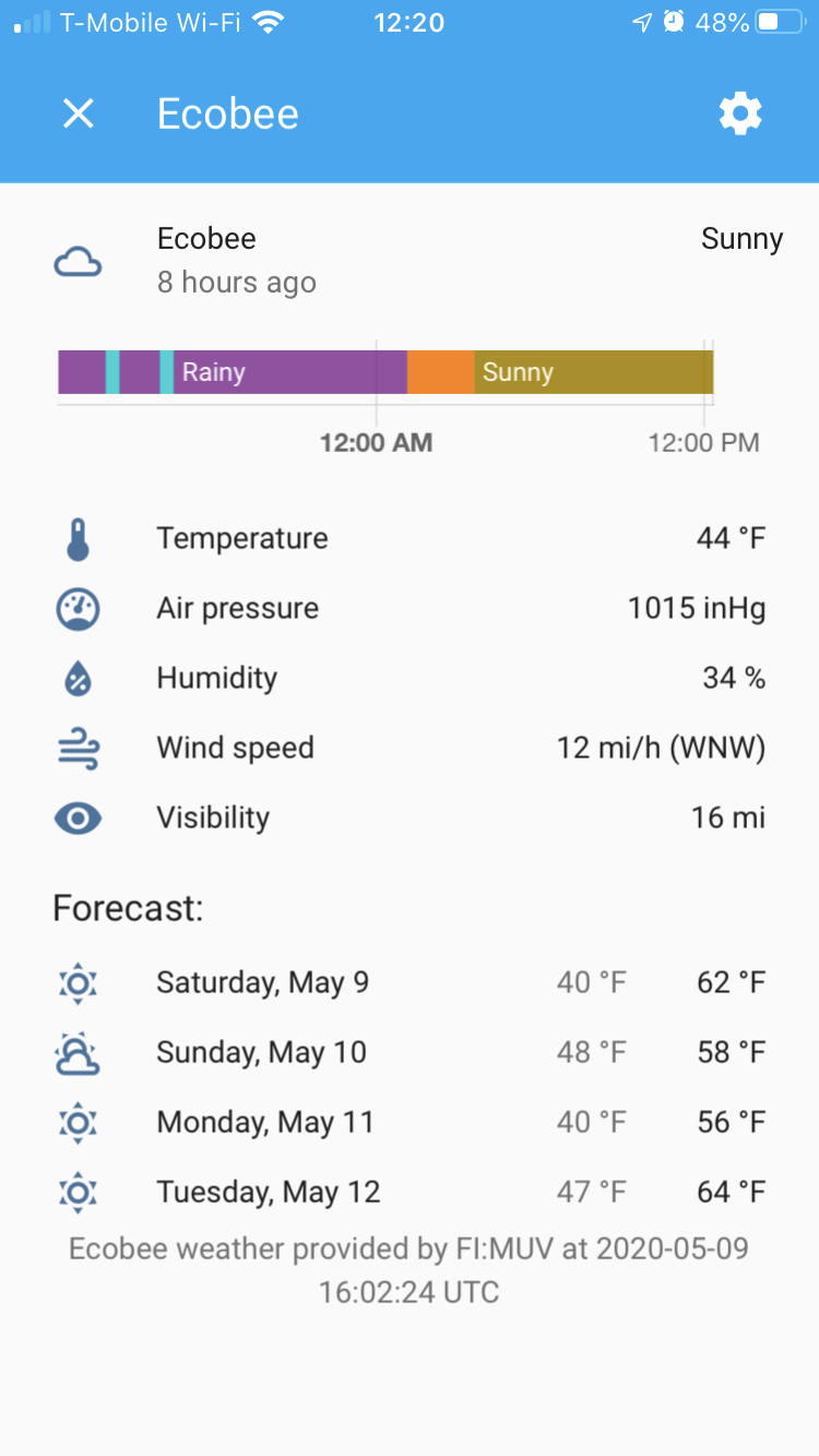 Ecobee Forecast - Date Shifted · Issue #35418 · home-assistant/core ...